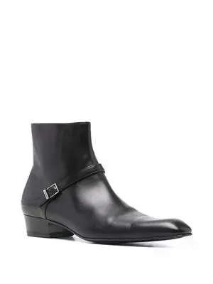 Saint Laurent Buckle-detail Ankle Boots
