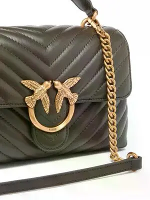 Pinko Mini Love Lady Chevron Tote Bag - Grey