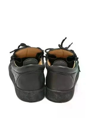 GIUSEPPE ZANOTTI Frankie Zip Leather Trainers - Black