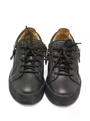 GIUSEPPE ZANOTTI Frankie Zip Leather Trainers - Black
