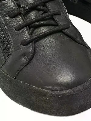 GIUSEPPE ZANOTTI Frankie Zip Leather Trainers - Black