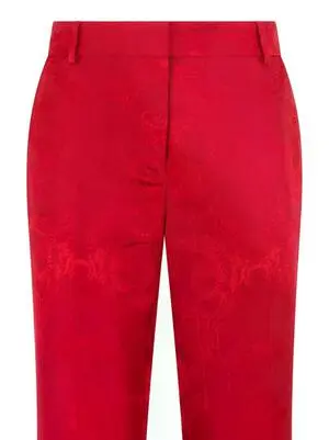 Roberto Cavalli Floral Flared Trousers - Red