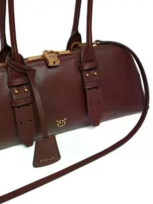 Pinko Padlock Leather Shoulder Bag
