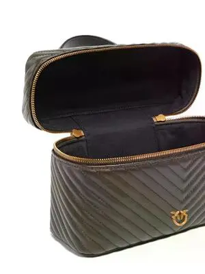 Pinko Quilted Leather Makeup Bag