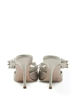 Manolo Blahnik Lurum Heeled Mules - Grey