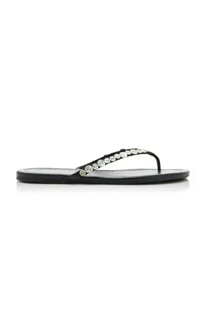 Staud Freja Embellished Thong Sandals - Black