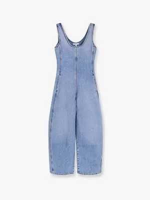 Alaïa Round Denim Jumpsuit - Blue