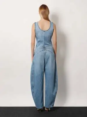 Alaïa Round Denim Jumpsuit