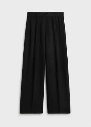 TOTEME Wide Tailored Flannel Trousers - Black