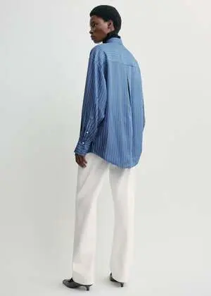 TOTEME Striped Silk Shirt - Blue