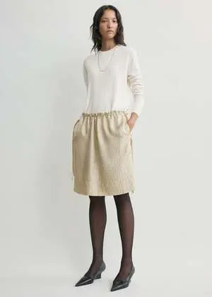 TOTEME Striped Mini Skirt - Beige