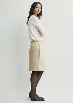 TOTEME Striped Mini Skirt - Beige