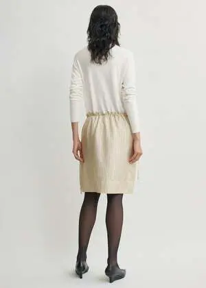 TOTEME Striped Mini Skirt - Beige