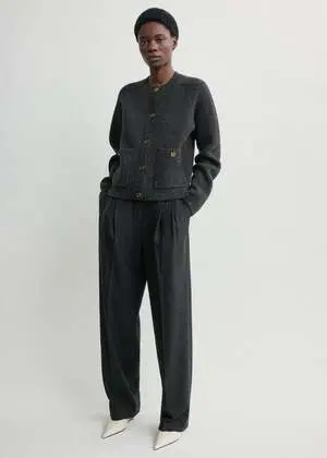 TOTEME Hammered Button Cardigan - Grey