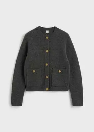 TOTEME Hammered Button Cardigan - Grey