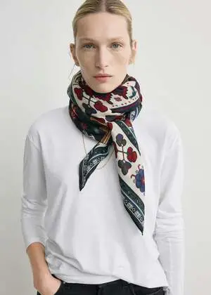 TOTEME Winter Blanket Scarf Navy/red