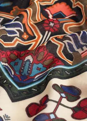 TOTEME Winter Blanket Scarf Navy/red