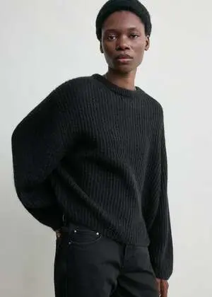 TOTEME Mohair Blend Rib Knit - Black