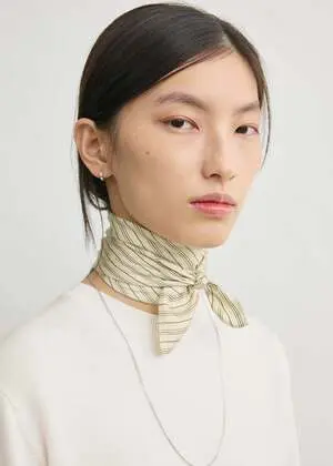 TOTEME Striped Silk Scarf /brown - Beige