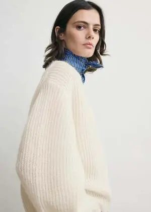 TOTEME Mohair Blend Rib Knit - White