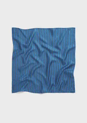 TOTEME Striped Silk Scarf Blue/navy