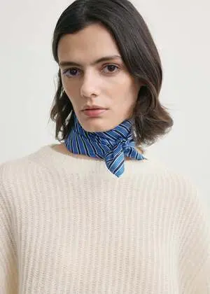 TOTEME Striped Silk Scarf /navy