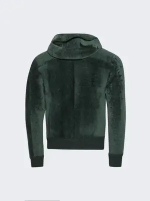 Loewe Hooded Zip-up Shearling Jacket