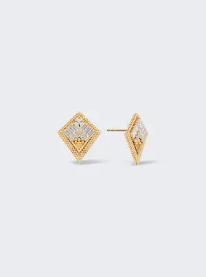 GWEN BELOTI Woven Diamond Kite Motif Earrings - Yg