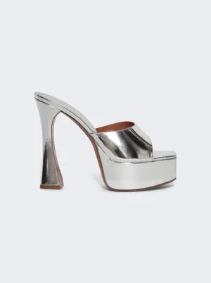 Women's Amina Muaddi Silver Shoes