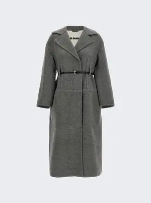 JIL SANDER Virgin Wool Coat With Leather Belt