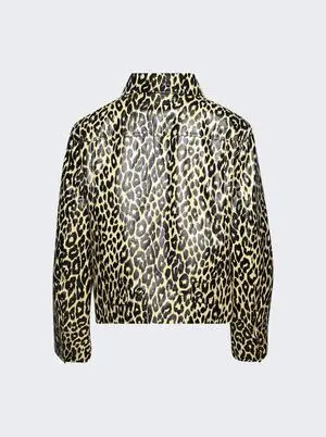 JIL SANDER Leopard Printed Canvas Jacket - Beige