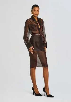 SEROYA Estella Silk Top - Ash Brown