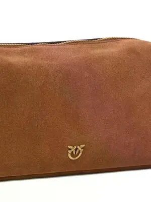 Pinko Antique-gold Logo Crossbody Bag - Brown