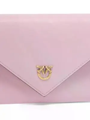 Pinko Small Leather Clutch Bag With Chain Strap - Pink
