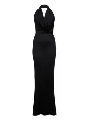 Dsquared2 Halterneck Maxi Dress With Draped V-neck