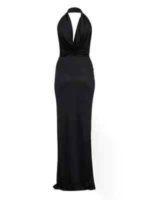 Dsquared2 Halterneck Maxi Dress With Draped V-neck