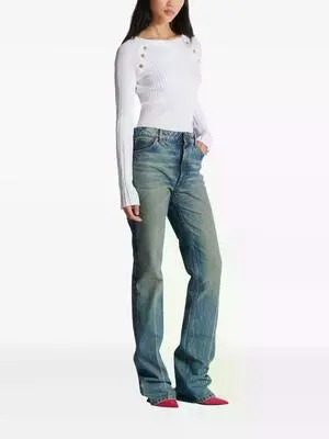 Balmain Faded Flared Straight-leg Jeans
