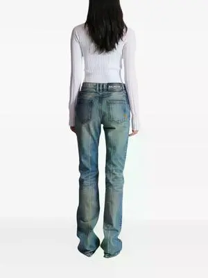 Balmain Faded Flared Straight-leg Jeans