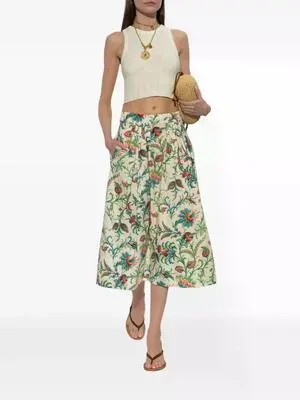 Etro Floral-pattern Midi Skirt - Neutrals
