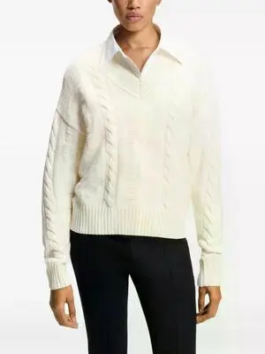 Hugo Cable-knit V-neck Sweater