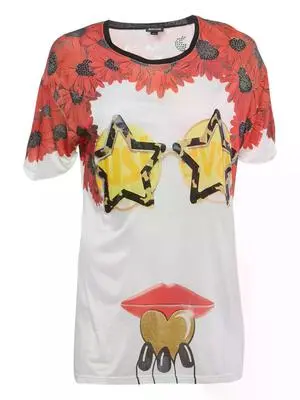 Just Cavalli Print Embellished T-shirt - White