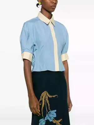 Marni Paneled Collared Top - Blue