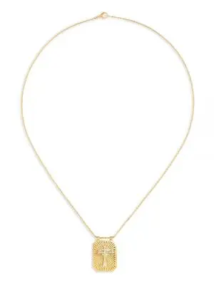 MARIE LICHTENBERG Cross Diamond Scapular Necklace - Gold