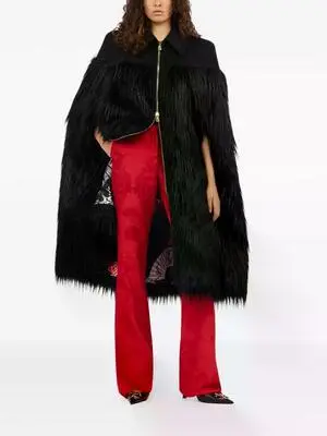 Roberto Cavalli Faux-fur Zip-up Cape