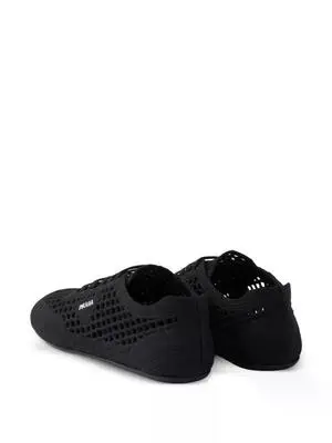 Prada Crochet Lace-up Sneakers - Black