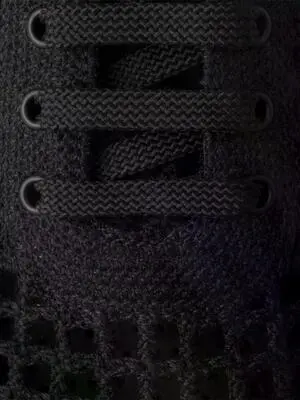 Prada Crochet Lace-up Sneakers - Black