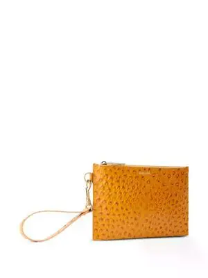 Roberto Cavalli Textured Clutch Bag With Wristlet Handle - Orange