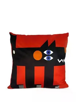 QEEBOO Oggian Akela Printed Cushion - Black