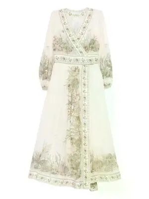 Zimmermann Floral Print V-neck Dress