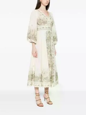 Zimmermann Floral Print V-neck Dress